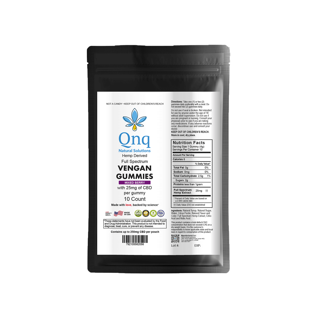 Full Spectrum CBD Vegan Gummies 10 ct - QNQ - Natural Solutions